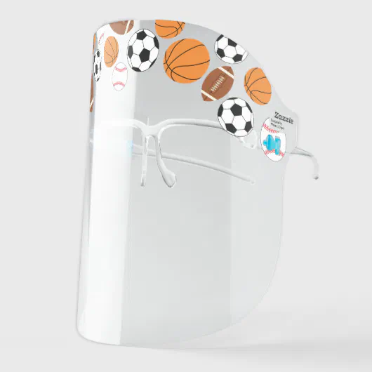 Cute Football Basketball Baseball Soccer Sports Face Shield | Zazzle