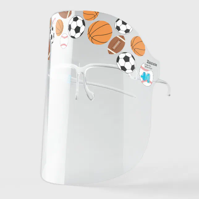 Cute Football Basketball Baseball Soccer Sports Face Shield | Zazzle