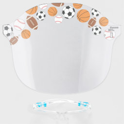 Cute Football Basketball Baseball Soccer Sports Face Shield | Zazzle