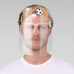 Cute Football Basketball Baseball Soccer Sports Face Shield | Zazzle