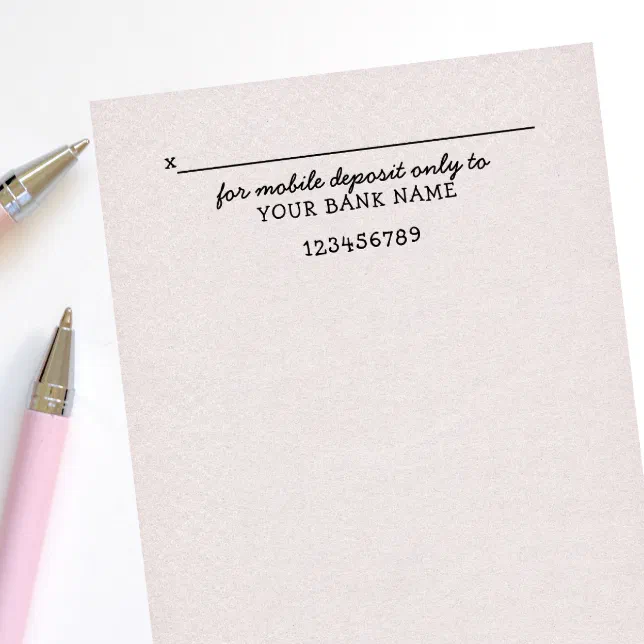 Cute For Mobile Deposit Only Personal Self-inking Stamp | Zazzle
