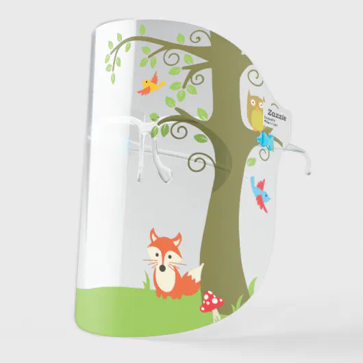 Cute Forest Animals Fox Owl Birds Face Shield | Zazzle
