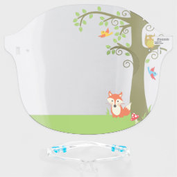 Cute Forest Animals Fox Owl Birds Face Shield | Zazzle