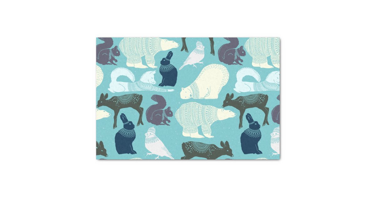 Cute Forest Animals Pattern Tissue Paper | Zazzle