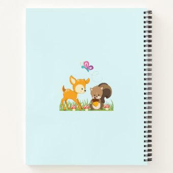 Cute Forest Animals Whimsical Cartoon Notebook | Zazzle