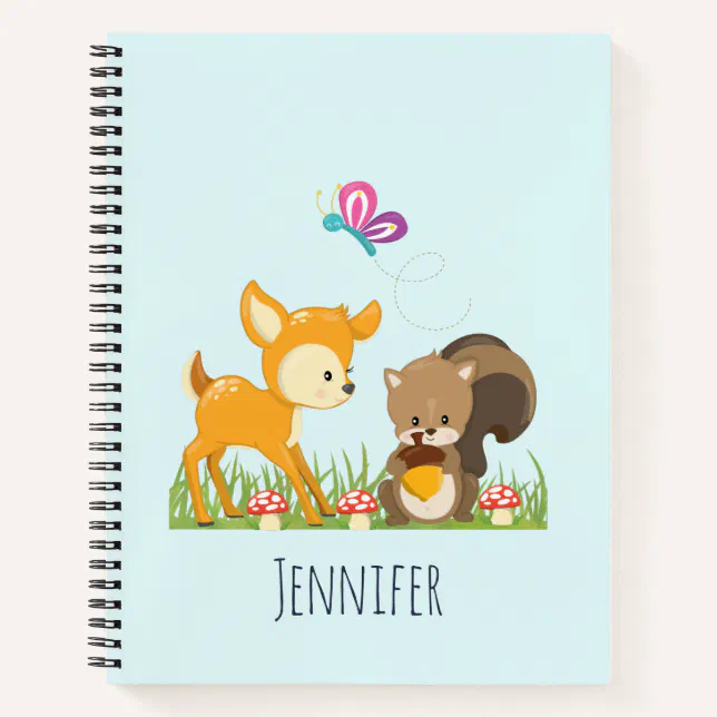 Cute Forest Animals Whimsical Cartoon Notebook | Zazzle