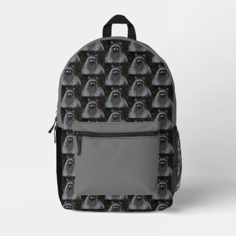 Cute Forest Raccoon Pattern Printed Backpack | Zazzle