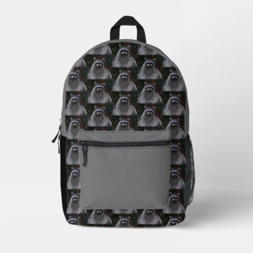 Cute Forest Raccoon Pattern Printed Backpack | Zazzle