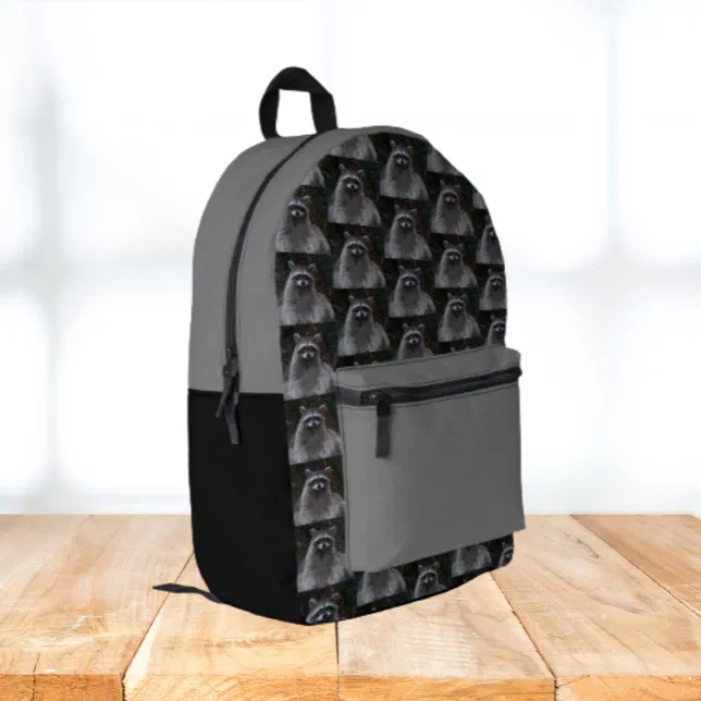 Cute Forest Raccoon Pattern Printed Backpack | Zazzle