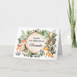 Cute Forest Woodland Animals Happy Birthday Card | Zazzle