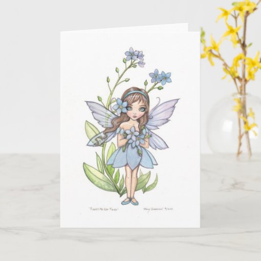 Cute Forget Me Not Flower Fairy Card | Zazzle