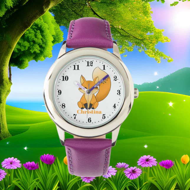 Cute fox animal lover watch | Zazzle