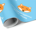 Cute fox Birthday wrapping paper for kids | Zazzle