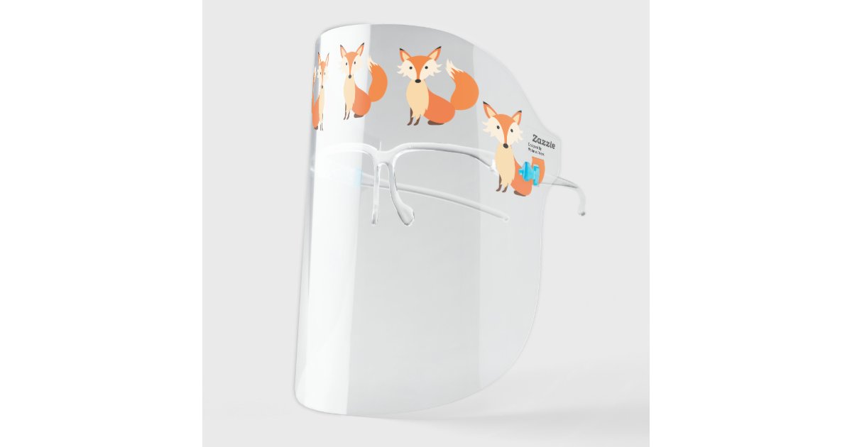 Cute Fox Cartoons Face Shield | Zazzle