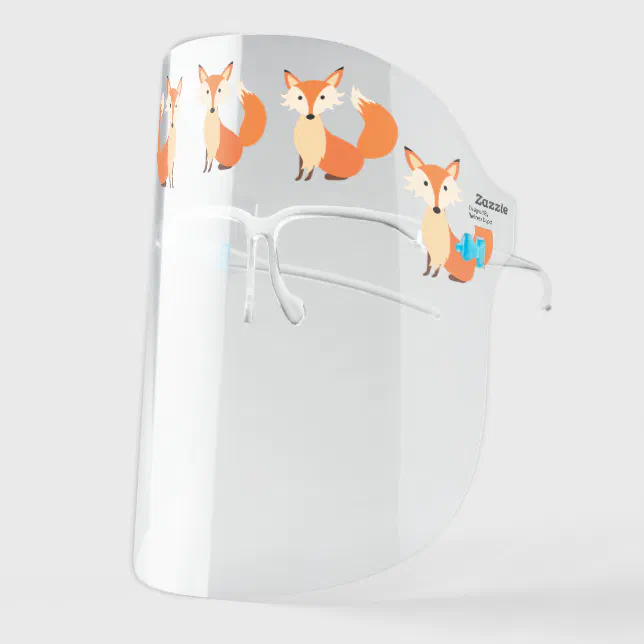 Cute Fox Cartoons Face Shield | Zazzle