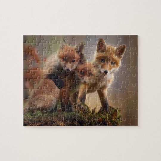 Cute Fox Family Jigsaw Puzzle | Zazzle.com