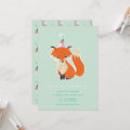 Cute Fox Party Hat Woodland Birthday Invitation | Zazzle
