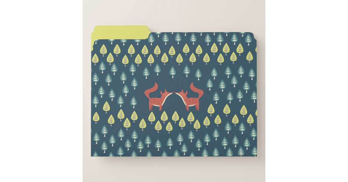 Cute Fox Pattern File Folder | Zazzle