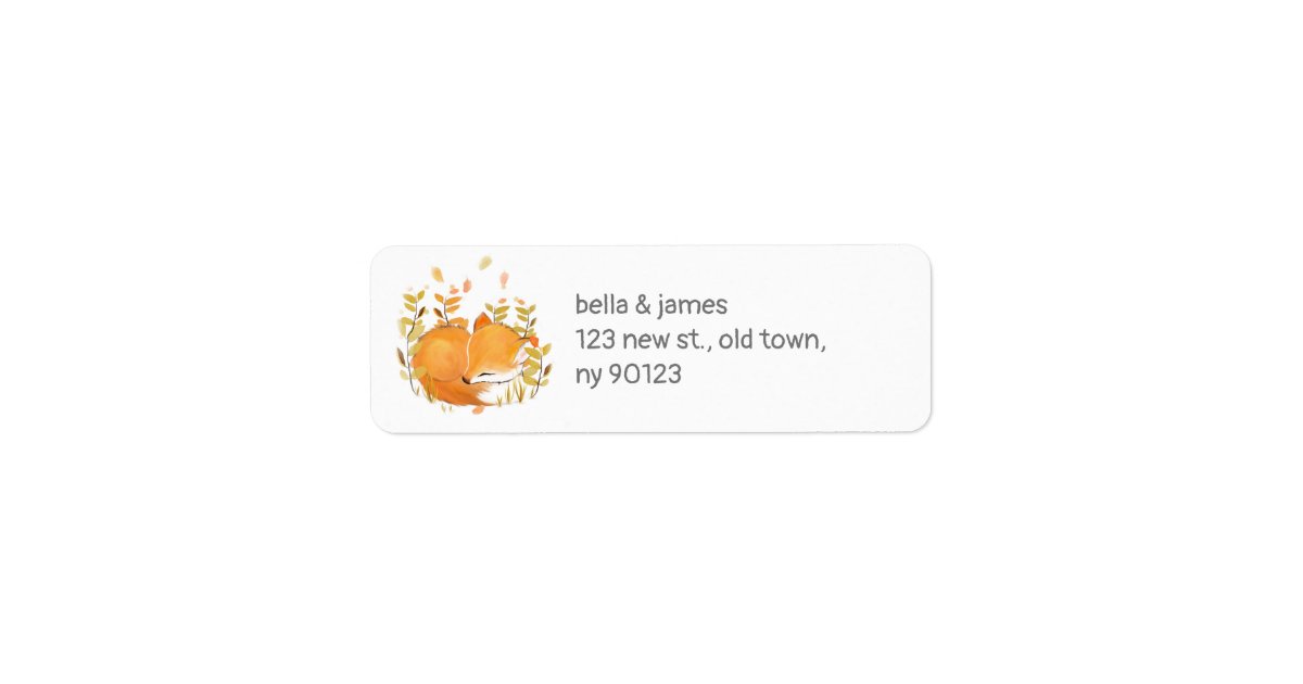 Cute Fox Return Address Label | Zazzle