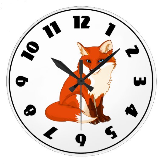 Cute Fox Sitting Clock | Zazzle.com