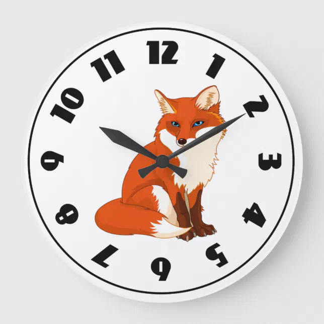 Cute Fox Sitting Clock | Zazzle