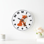 Cute Fox Sitting Clock | Zazzle