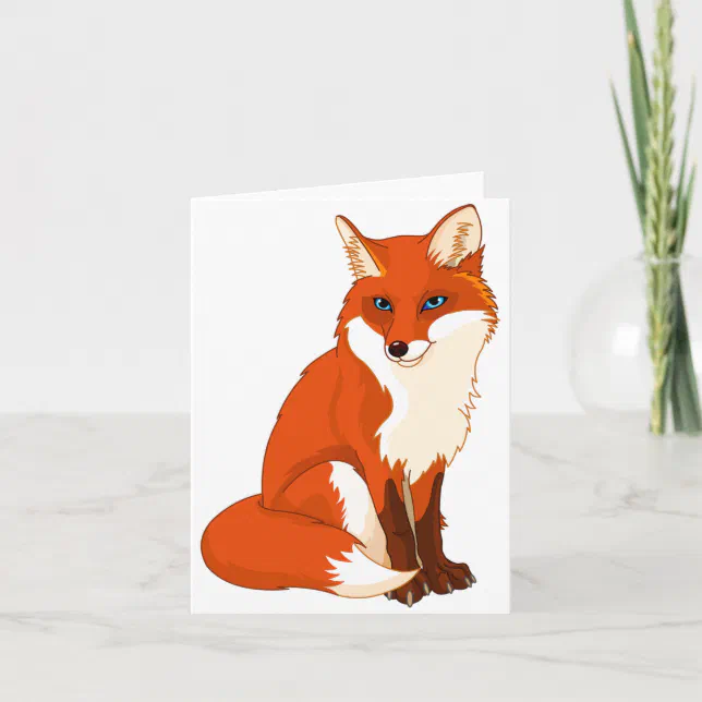Cute Fox Sitting Note Cards | Zazzle