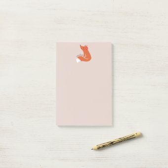 Cute Fox With Flower Post-it Notes | Zazzle