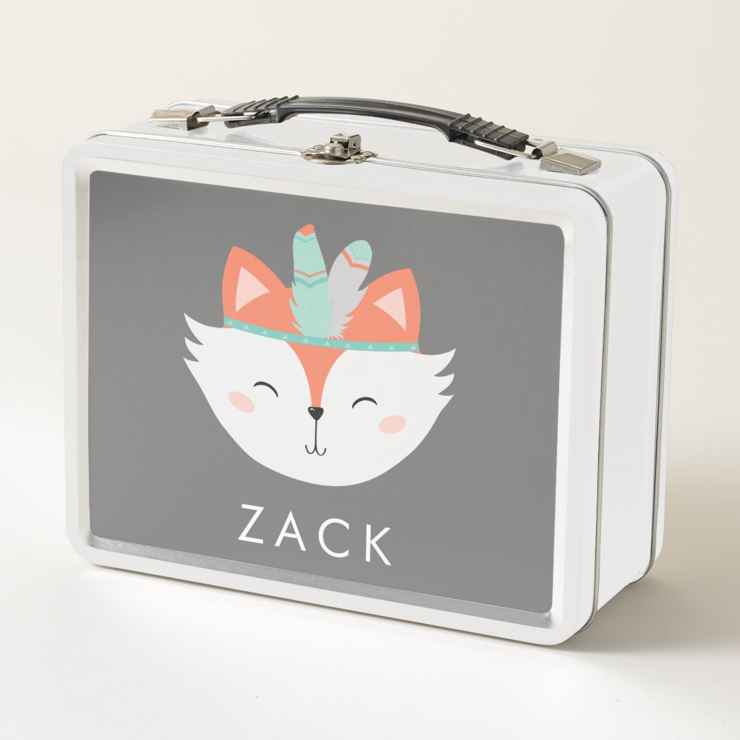 Cute Fox Woodland Boho Forest Critters Arrows Metal Lunch Box | Zazzle