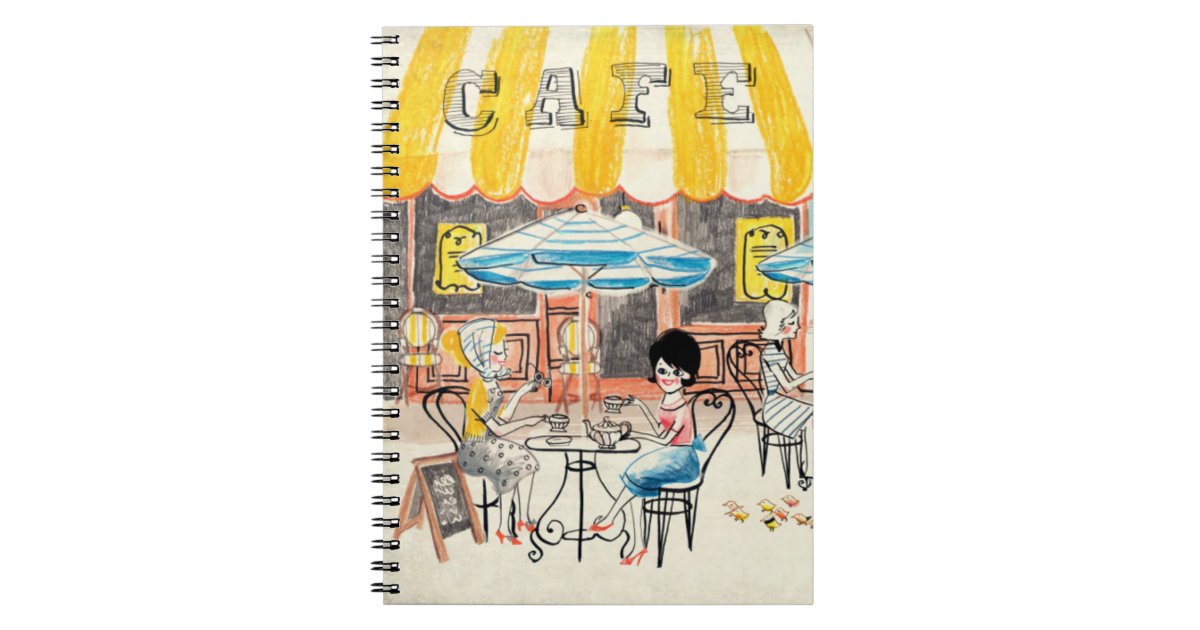 Cute France Café Scene Sketch Notebook | Zazzle