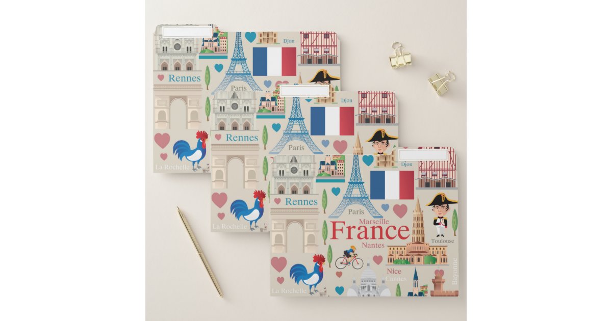 Cute France Icons File Folder | Zazzle