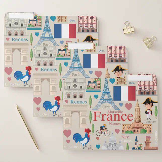 Cute France Icons File Folder | Zazzle