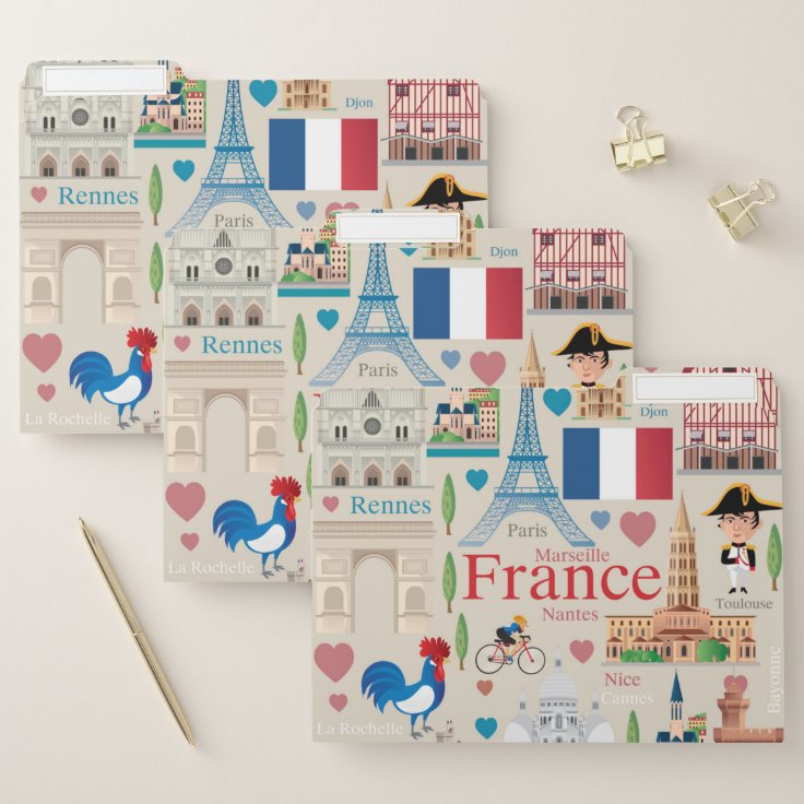 Cute France Icons File Folder | Zazzle