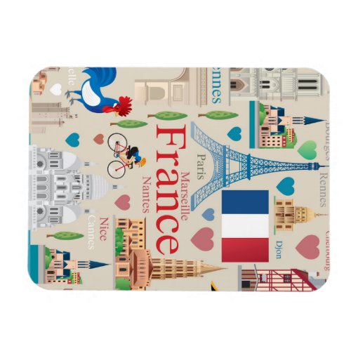 Cute France Icons Magnet | Zazzle