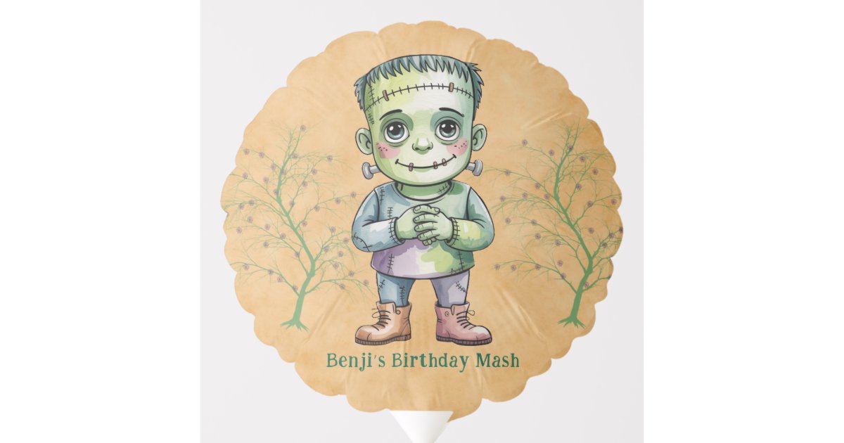 Cute Frankenstein Halloween Birthday Boy Party Balloon | Zazzle