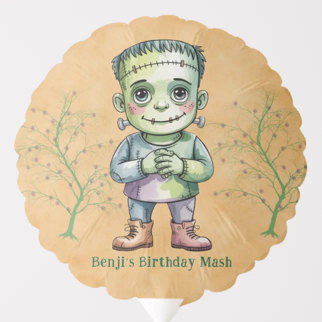 Cute Frankenstein Halloween Birthday Boy Party Balloon | Zazzle