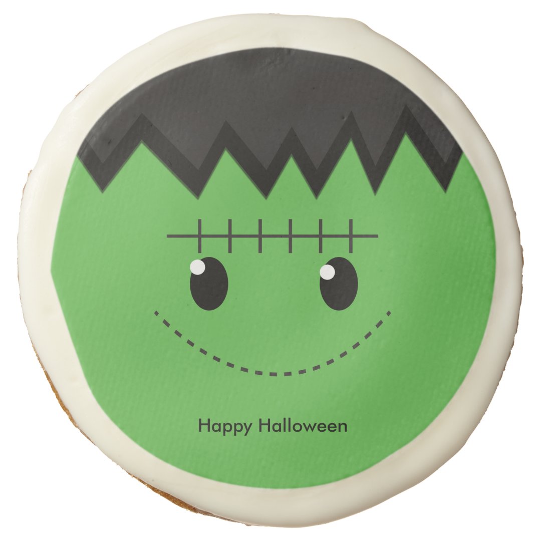 Cute Frankenstein Halloween Birthday Party Favor Sugar Cookie | Zazzle