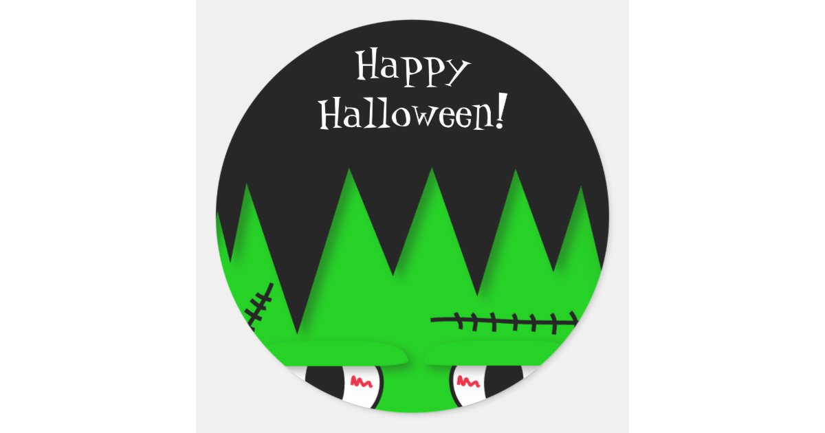 Cute Frankenstein Halloween Stickers | Zazzle