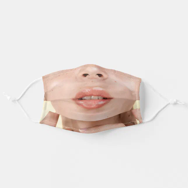 cute freckles girl happy smile lips adult cloth face mask | Zazzle