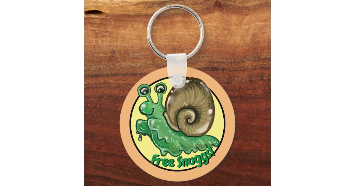 Cute Free Snuggs Snail Hug Emote Keychain | Zazzle