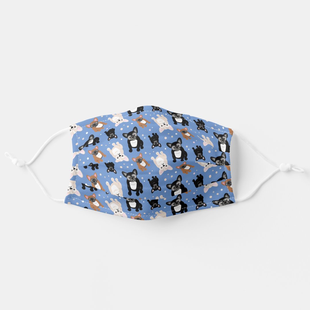 Cute French Bulldog Frenchie Puppies Adult Cloth Face Mask | Zazzle