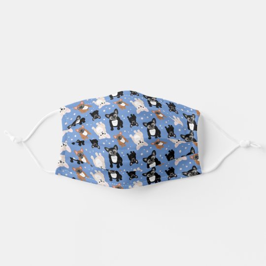 Cute French Bulldog Frenchie Puppies Adult Cloth Face Mask | Zazzle.com