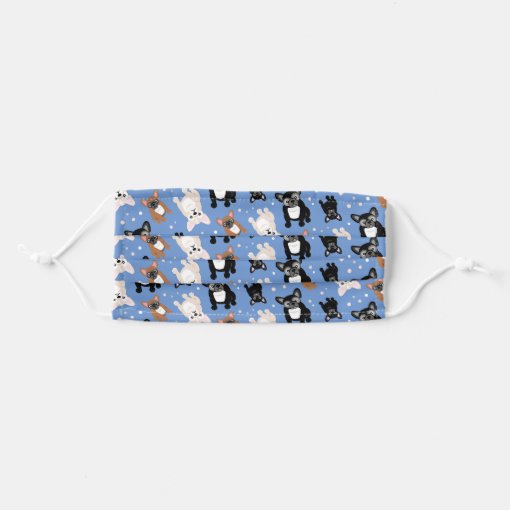 Cute French Bulldog Frenchie Puppies Adult Cloth Face Mask | Zazzle