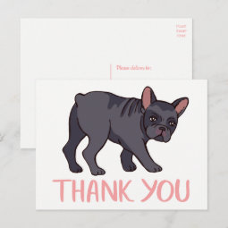 Cute French Bulldog Thank You Frenchie Puppy Dog Postcard | Zazzle