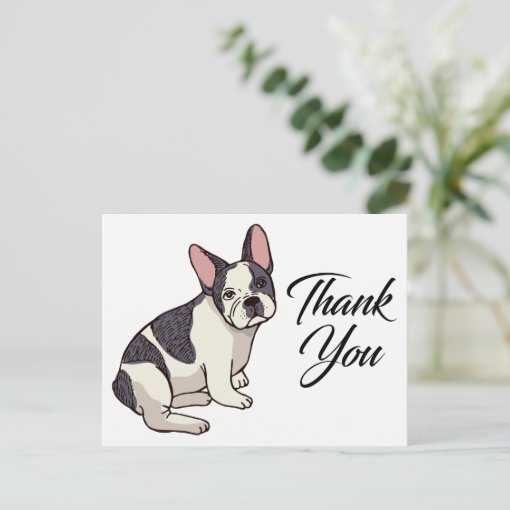 Cute French Bulldog Thank You Frenchie Puppy Dog Postcard | Zazzle