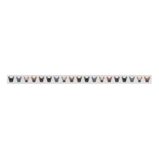 Cute French Bulldogs | Frenchie Pattern Grosgrain Ribbon | Zazzle