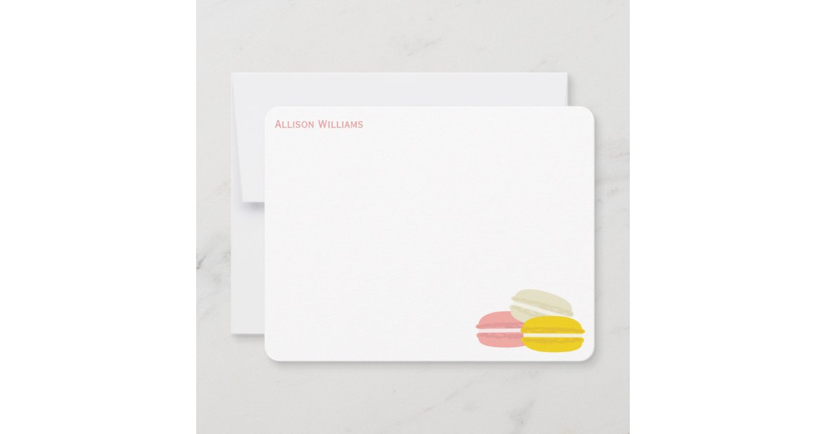 Cute French Macarons Note Cards | Zazzle