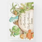 Cute Friendly Dinosaurs Baby Shower Backdrop Banner | Zazzle