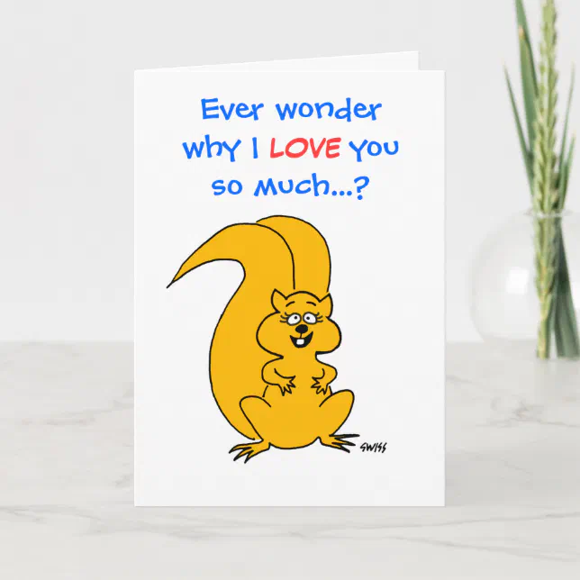 Cute Friendship Message Funny Cartoon Squirrel Card | Zazzle