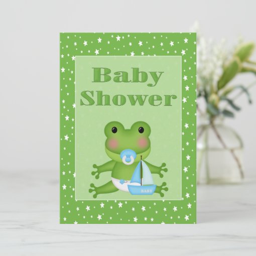 Cute Frog Baby Shower Invitation | Zazzle